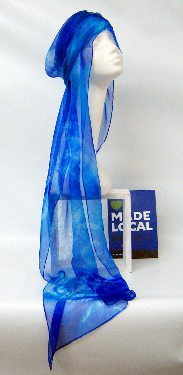 Silk Chiffon Scarf Celtic Blue Jewel – Louise Loughman Artist