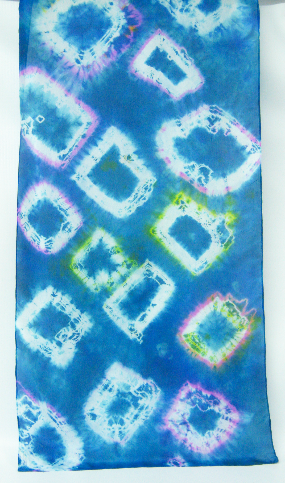 A Silk Scarf Light Weight The Moonlight Indigo Fox – Louise Loughman Artist